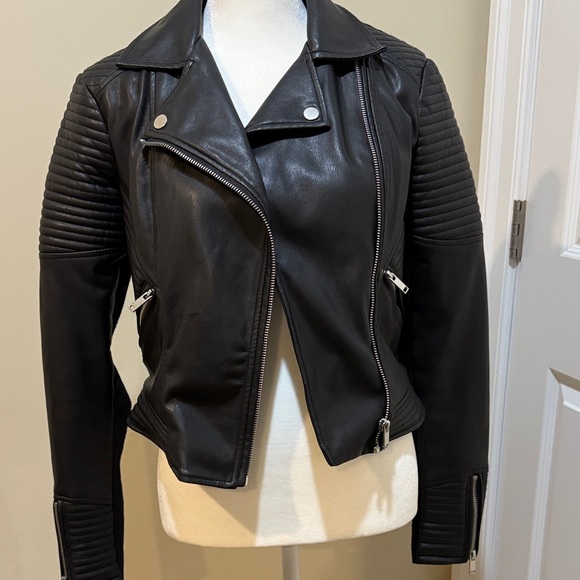 Bar III | Jackets & Coats | Bar Iii Black Leather Moto Jacket | Poshmark